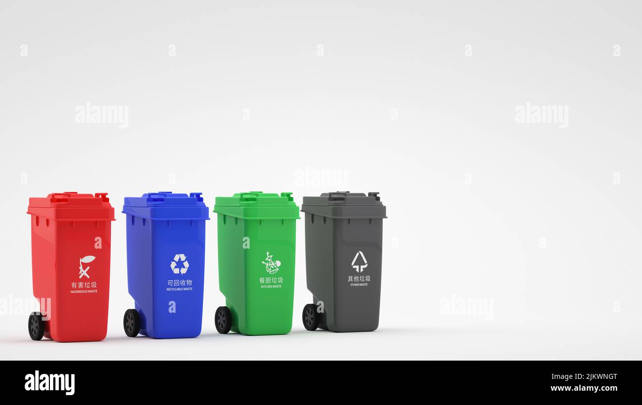 Environmental protection waste classification trash can background ...