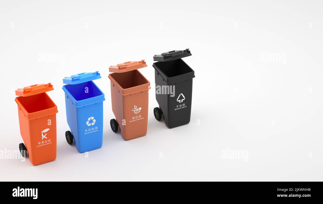 Environmental protection waste classification trash can background ...
