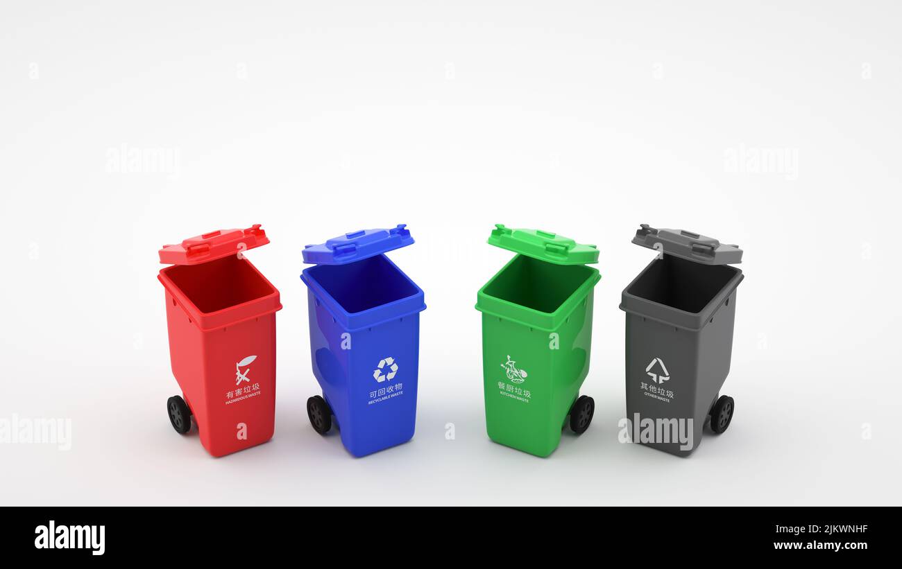 Environmental protection waste classification trash can background ...