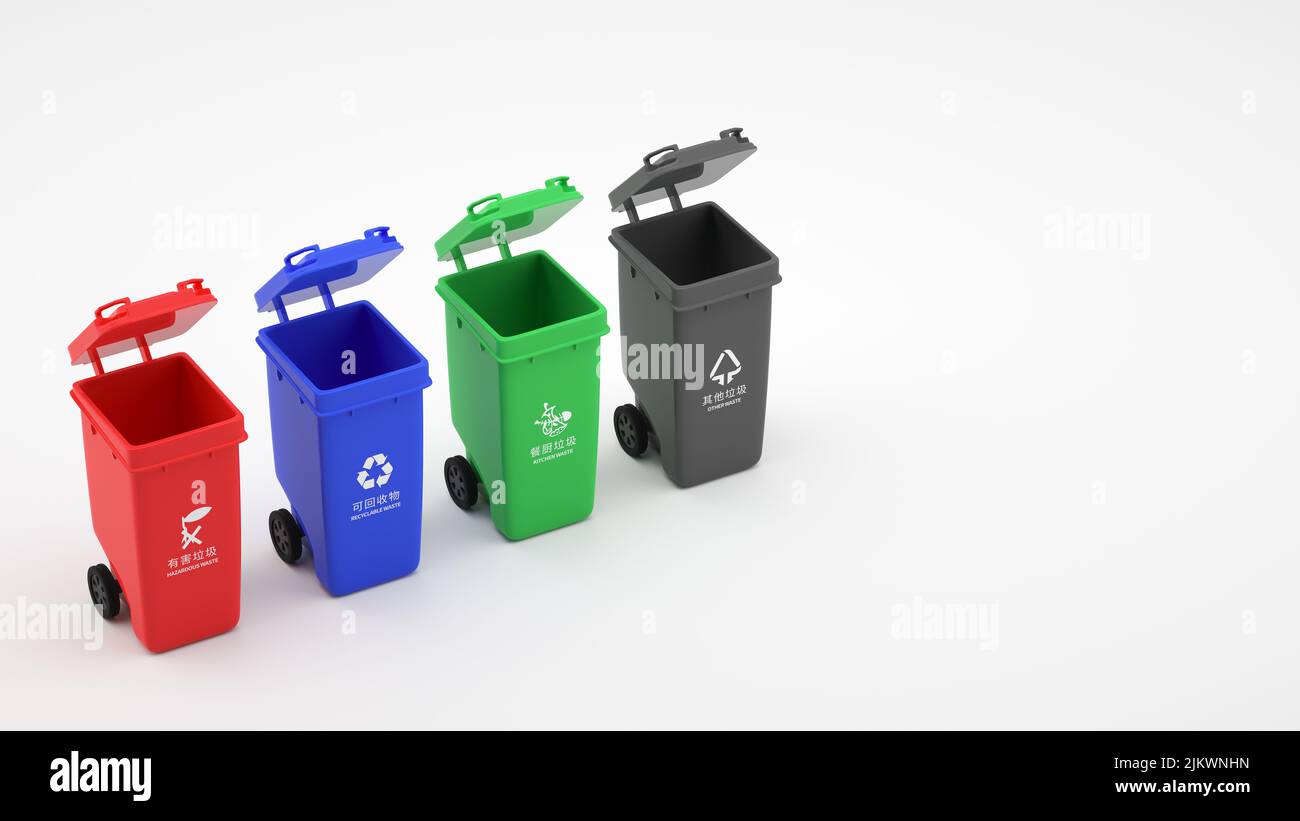 Environmental protection waste classification trash can background ...