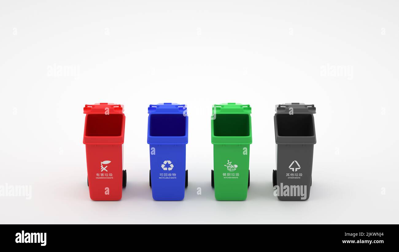 Environmental protection waste classification trash can background ...