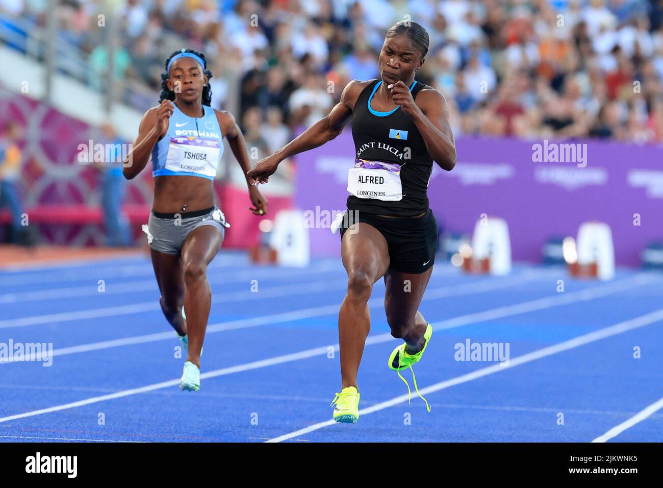 Julien Alfred of St Lucia wins the 100m semi final Stock Photo - Alamy Julien Alfred of St Lucia wins the 100m semi final Stock Photo - Alamy
