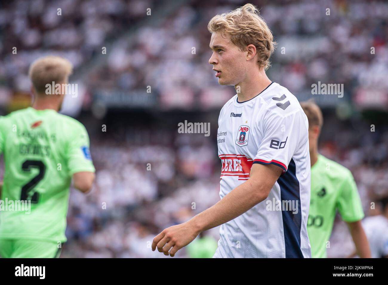 Aarhus, Denmark. 31st, July 2022. Mads Emil Madsen (7) of AGF seen ...