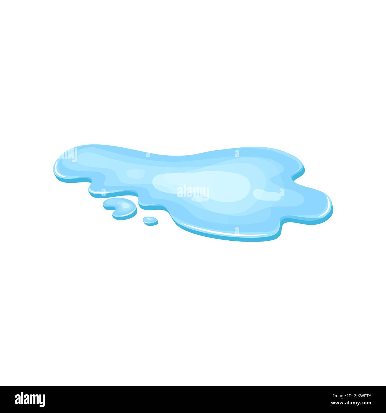 Water puddle, liquid cartoon style. Drop isolated on white background ...