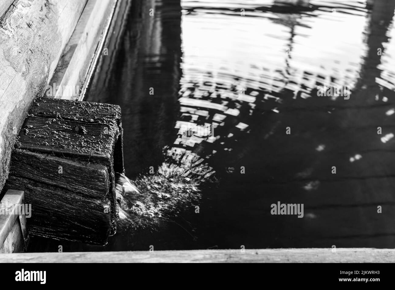 A grayscale shot of holy spring in the suburbs of Moscow, Russia Stock ...