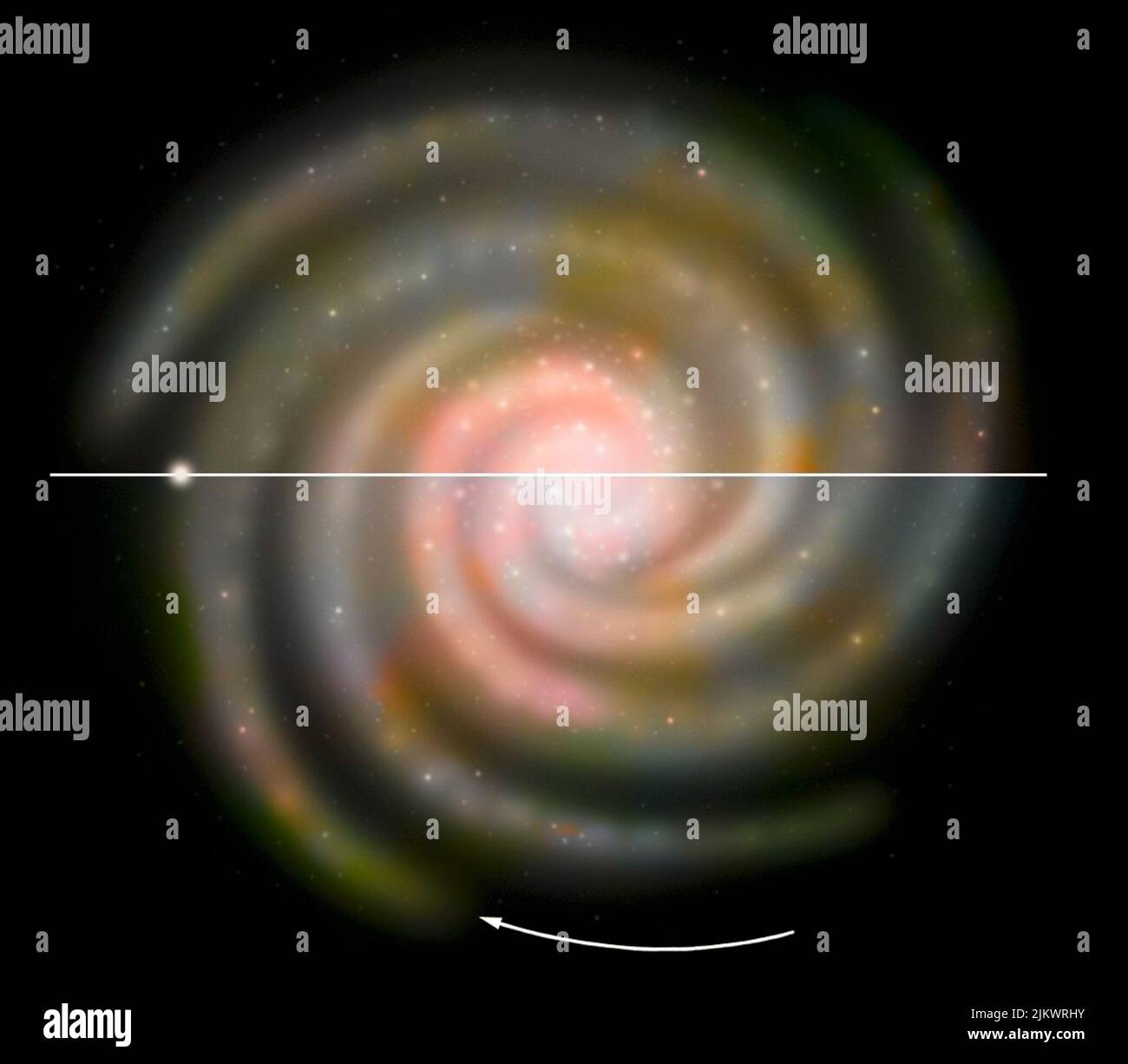Barred Spiral Galaxy Labeled