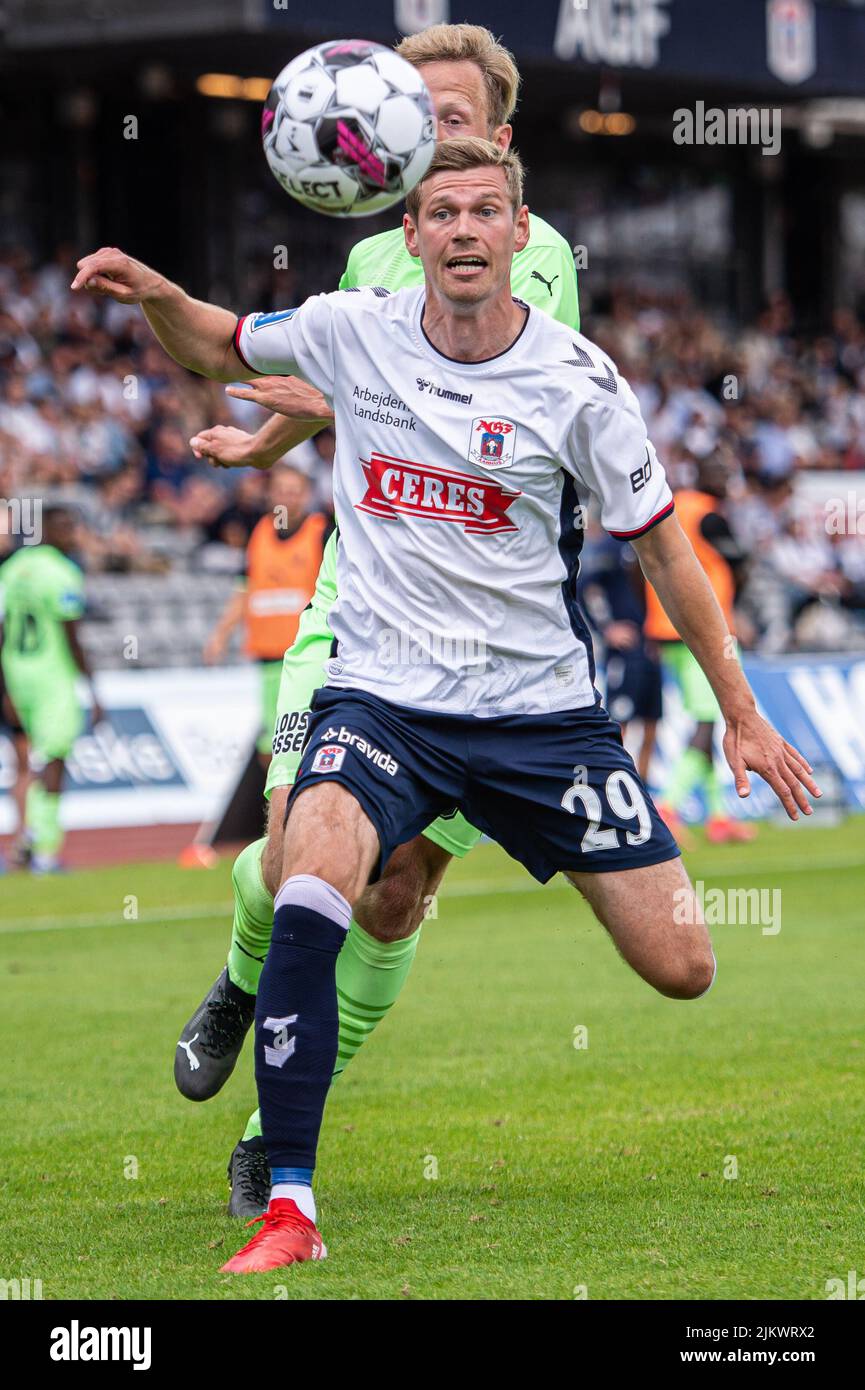 Aarhus, Denmark. 31st, July 2022. Frederik Brandhof (29) of AGF seen ...