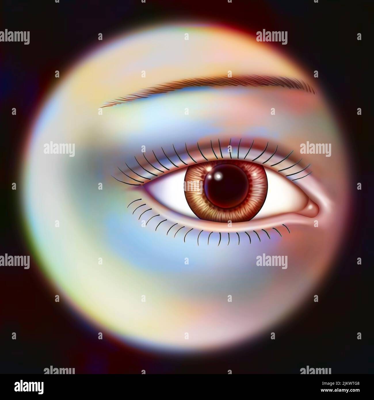 Mydriasis: normal eye with dilated pupil Stock Photo - Alamy