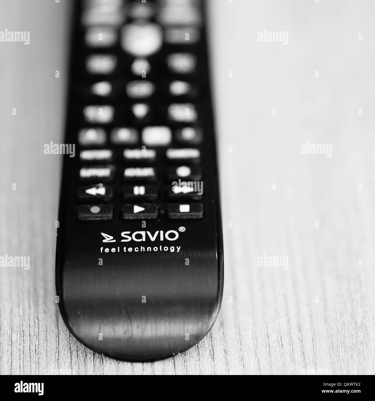 Tv table and controller Black and White Stock Photos & Images - Alamy