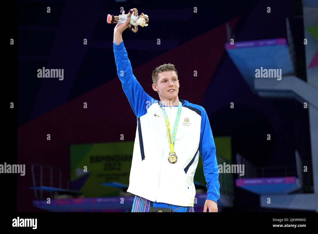Scotland's Duncan Scott with the gold medal after winning the Men's ...