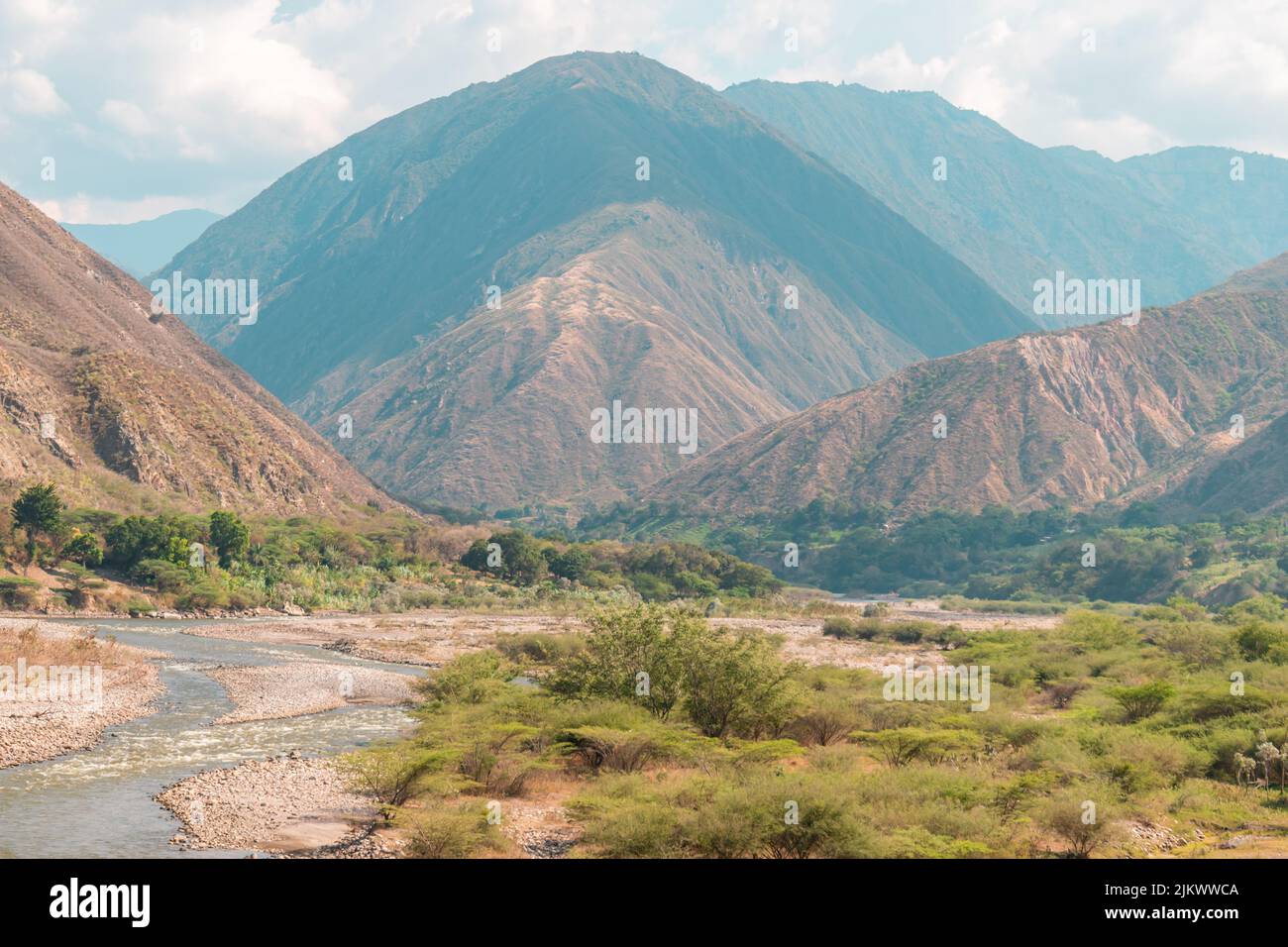A low angle view of beautiful mountains in Santander, Colombia Stock ...