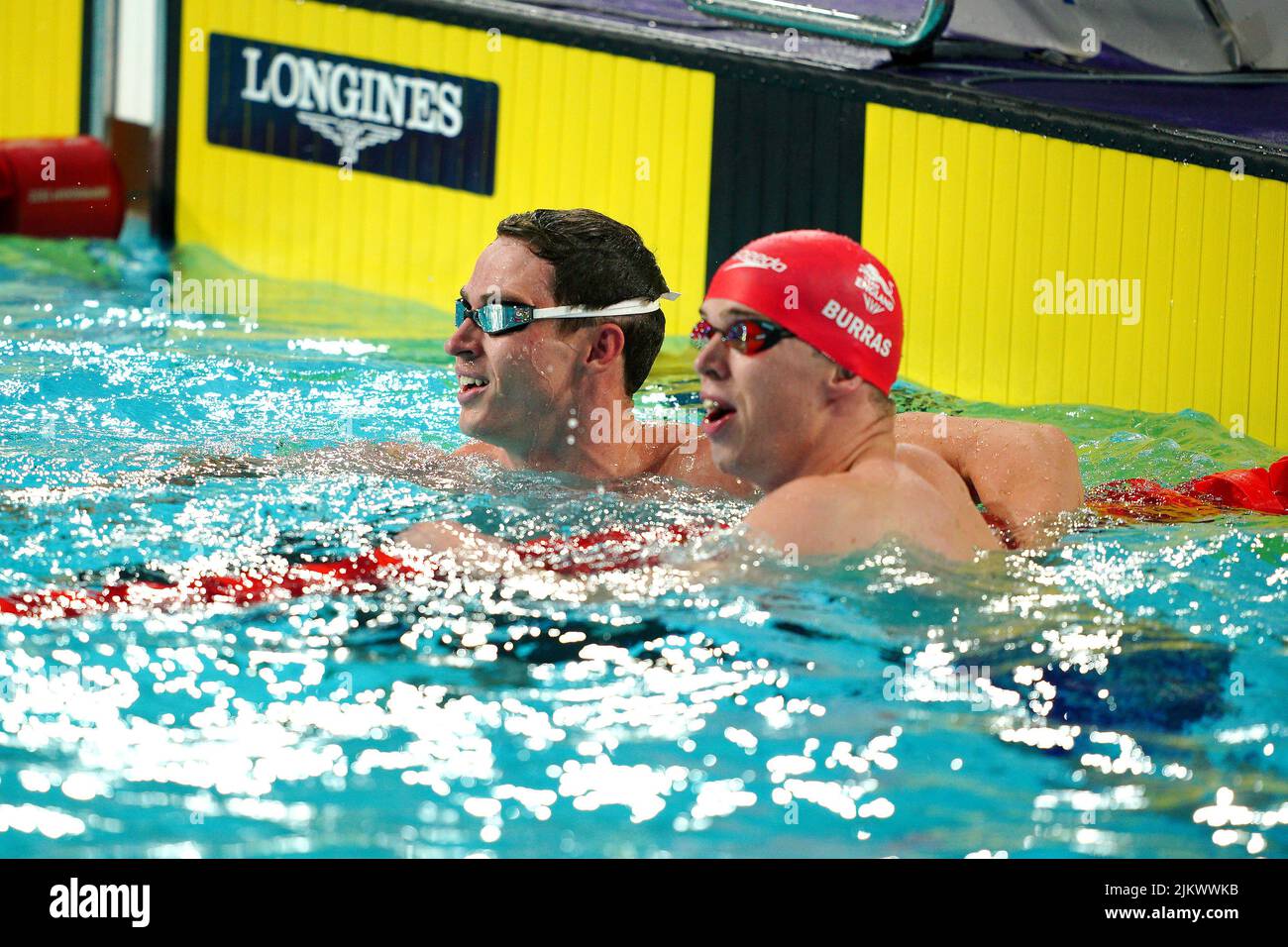 England's Benjamin Proud (left) celebrates winning the Men's 50m ...