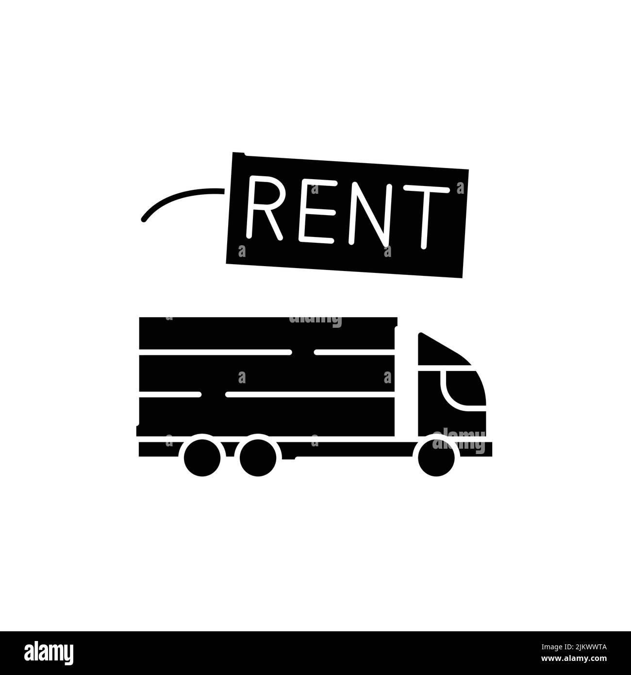 Truck rental olor line icon. Pictogram for web page, mobile app, promo ...