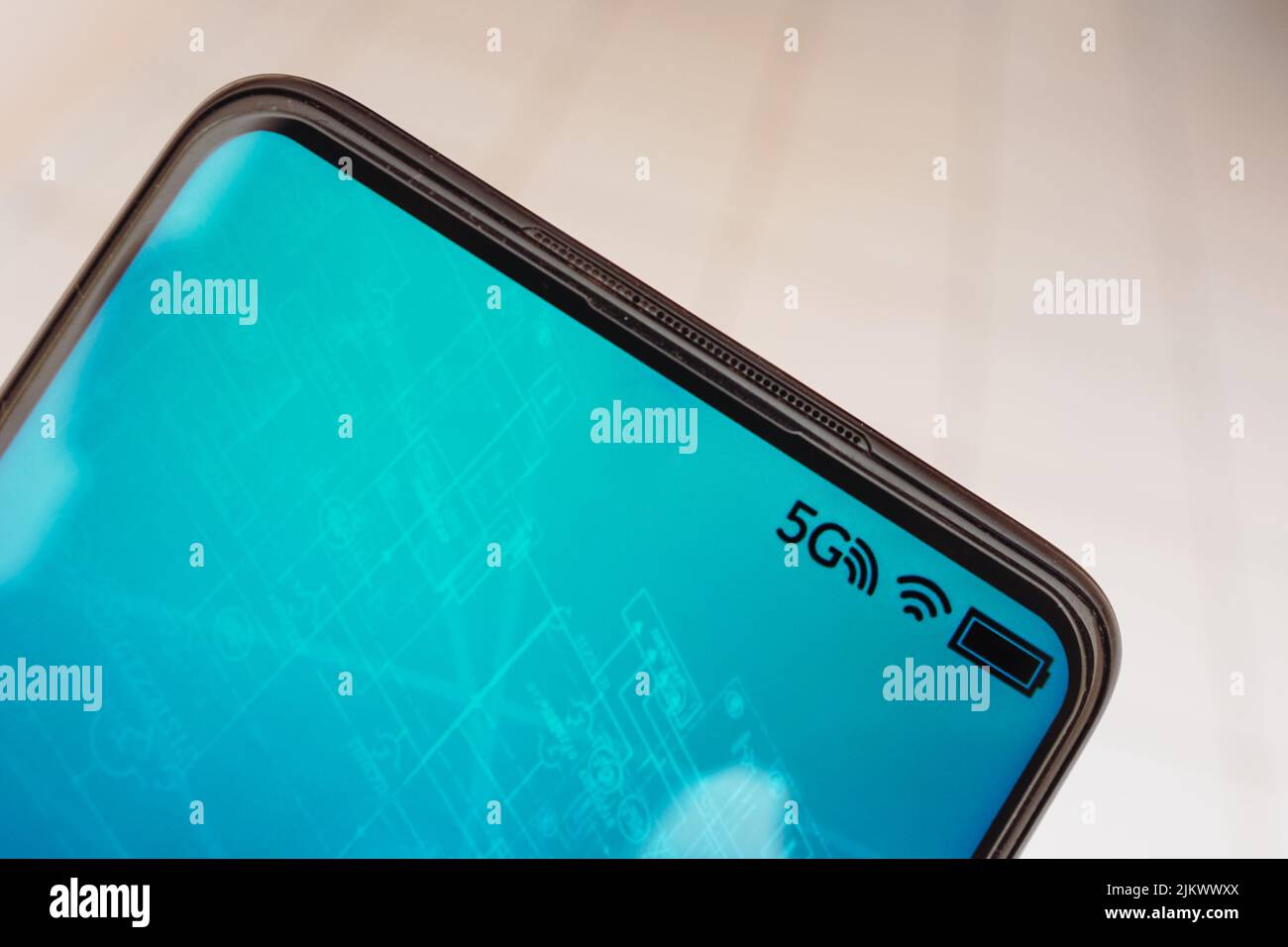 In this photo illustration the 5G internet icon seen displayed on a ...