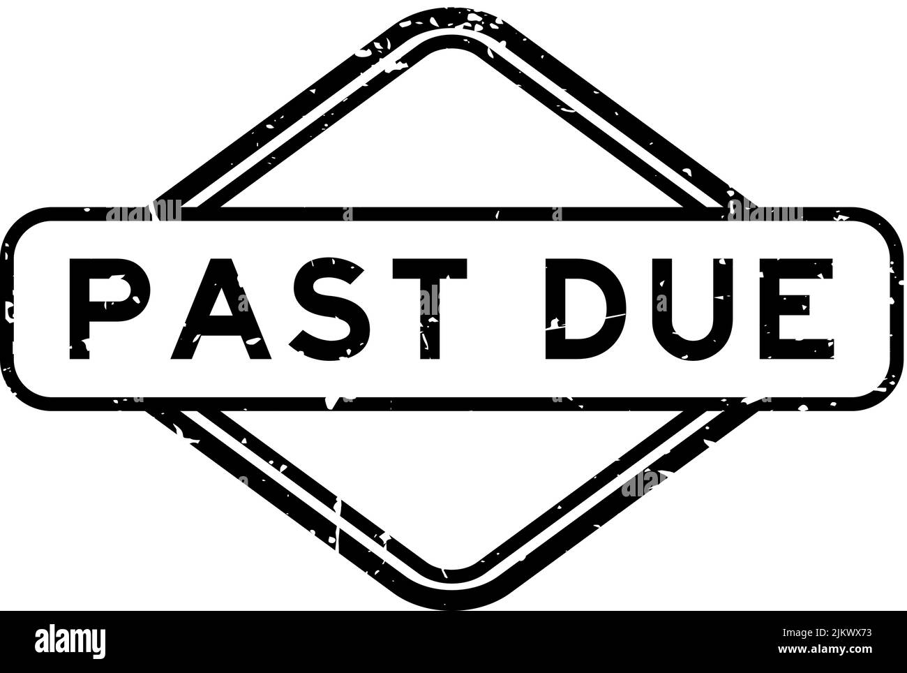 Grunge black past due word rubber seal stamp on white background Stock ...