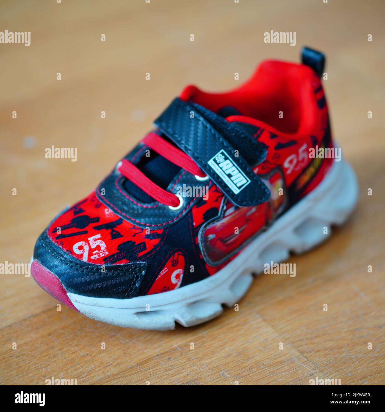 Red child shoe of the Disney Pixar Cars movie with the Lightning ...