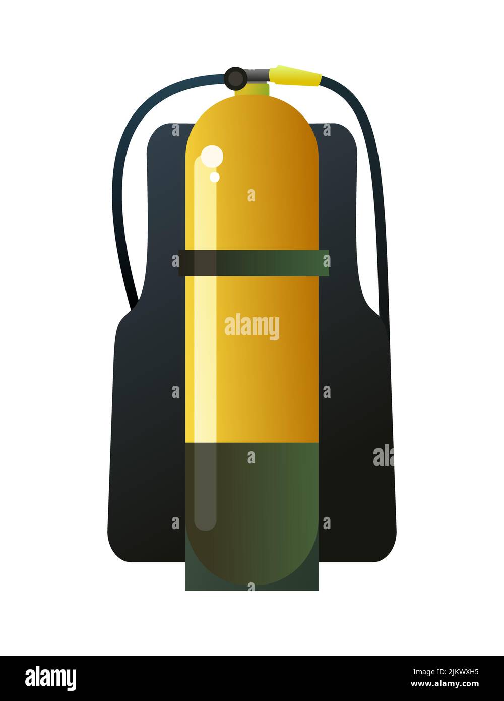 Scuba diving oxygen tank. Object isolated on white background. Vector ...