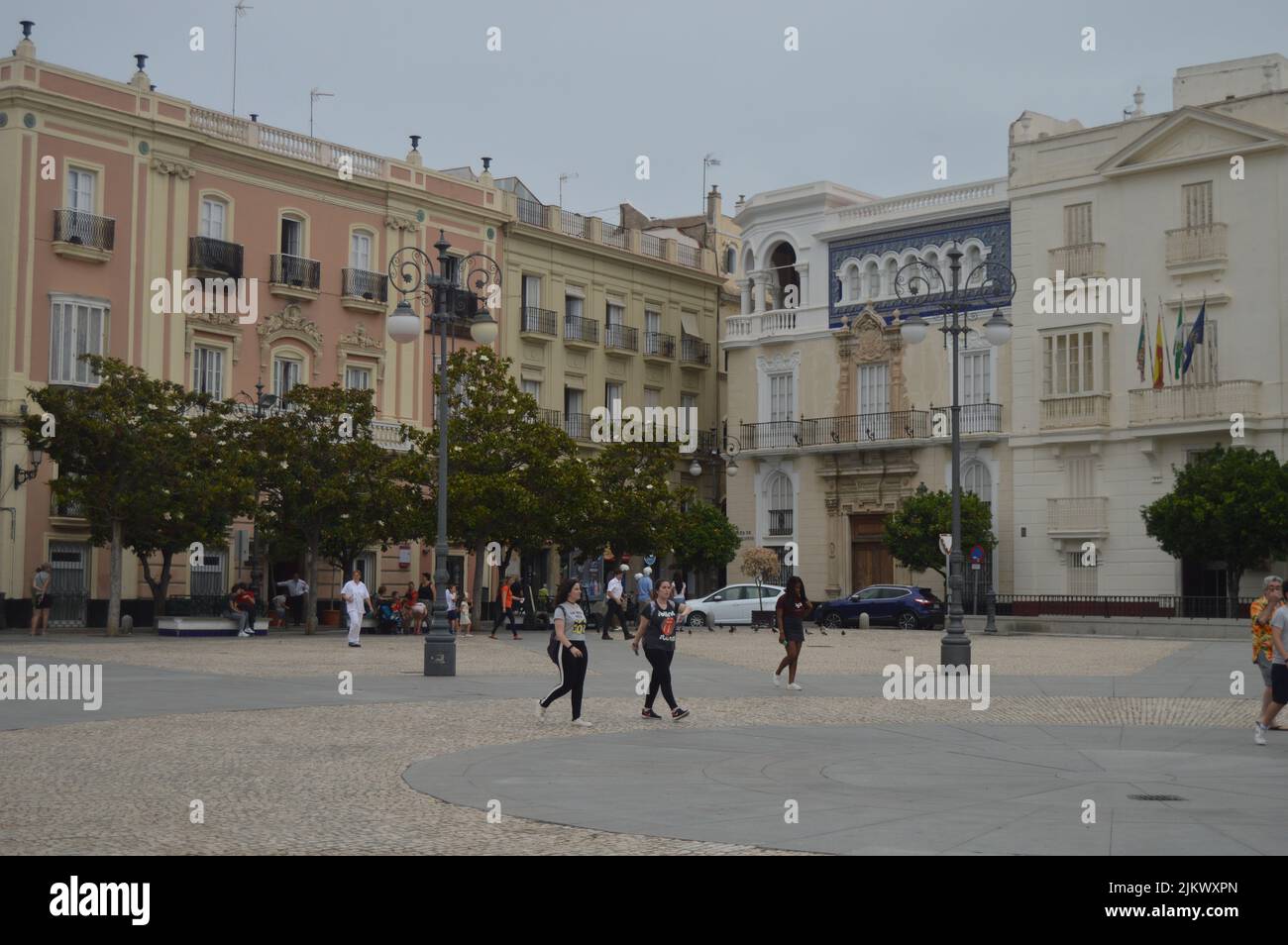 The central square of Cadiz, Spain Stock Photo - Alamy