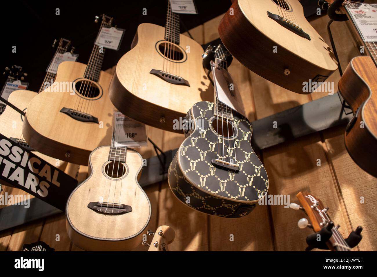 Augusta, Ga USA - 10 18 21: Guitar Center interior looking up Stock ...