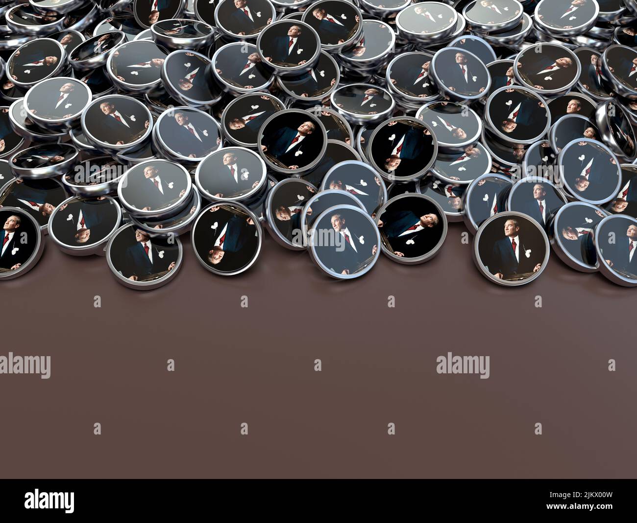 A closeup of Mustafa Kemal Ataturk icons with copyspace Stock Photo - Alamy