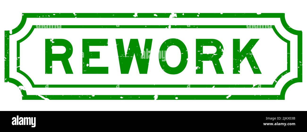 Grunge green rework word square rubber seal stamp on white background Stock Vector Image & Art ...