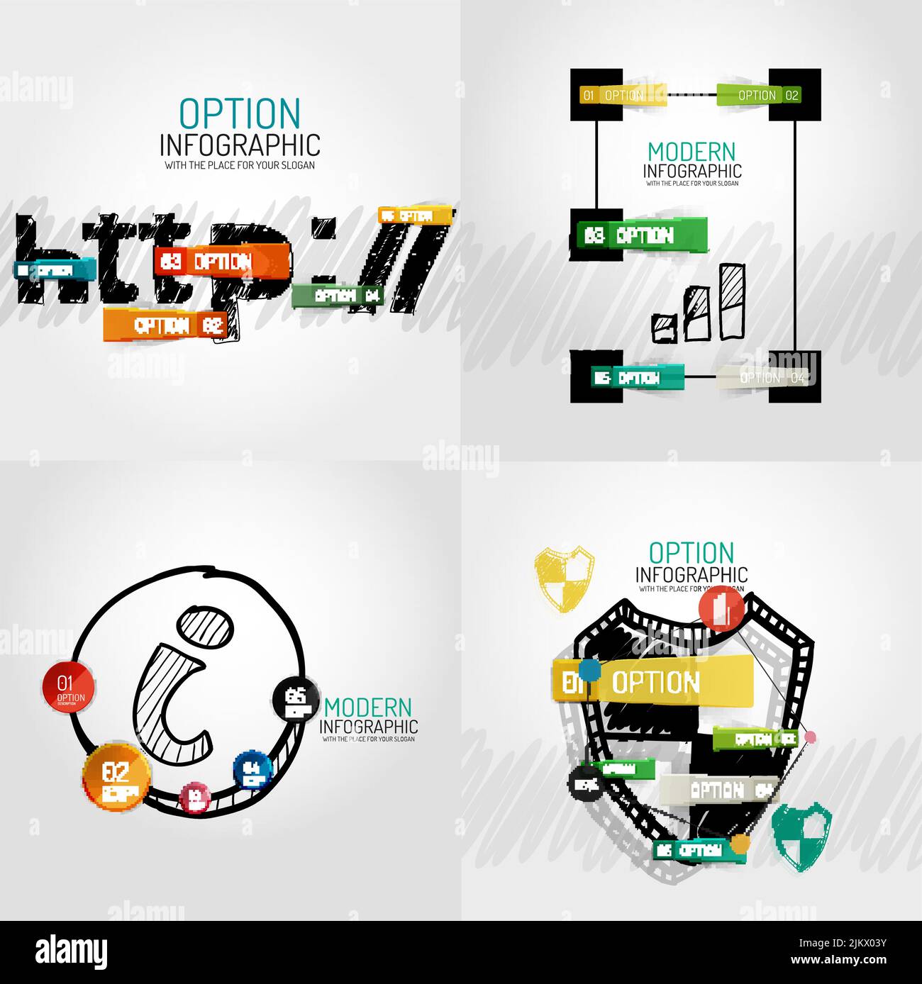 Hand drawn internet concepts and stickers with options. Unusual ...