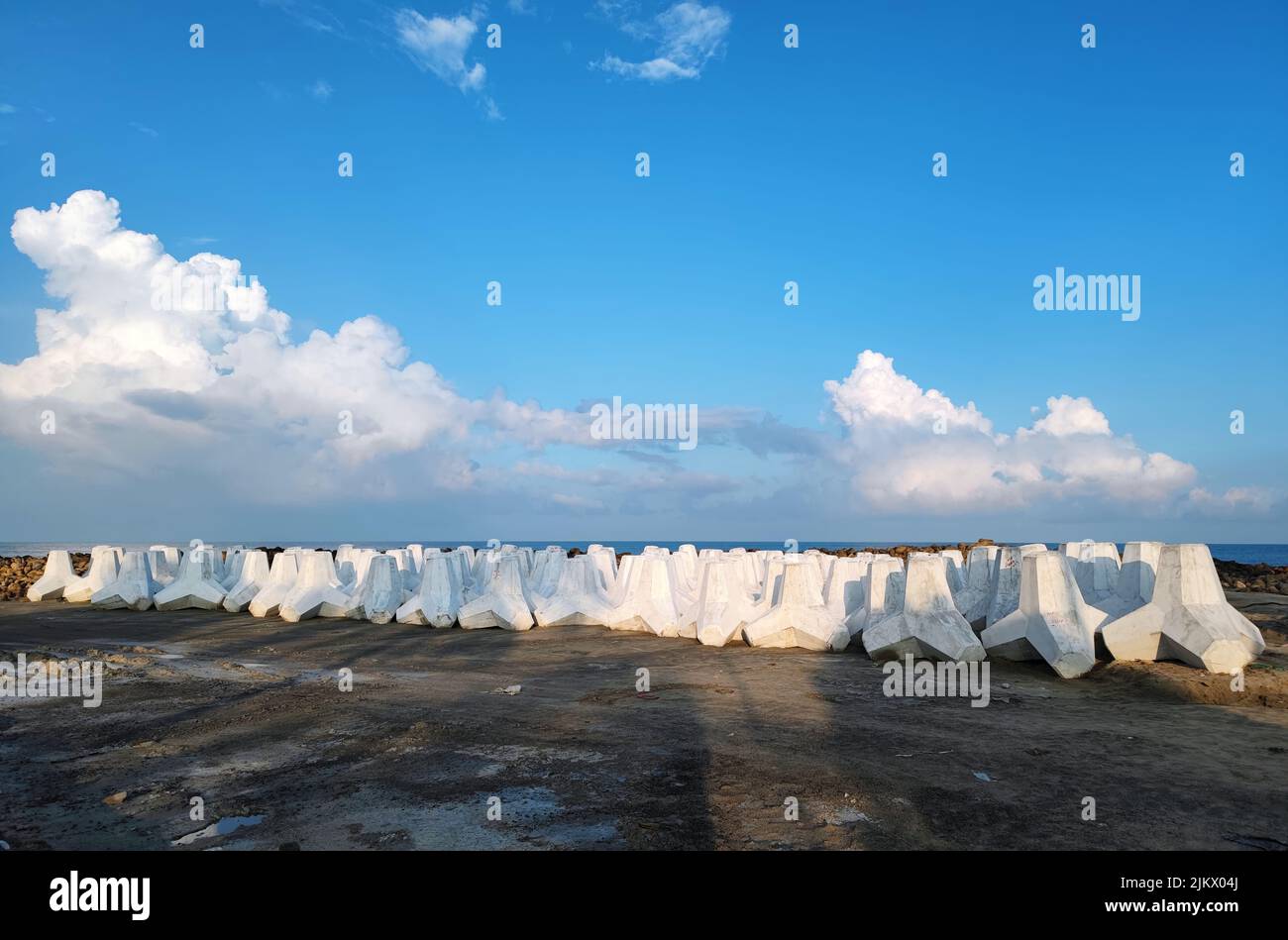 A daytime view of a Groyne placed at the beach Stock Photo - Alamy