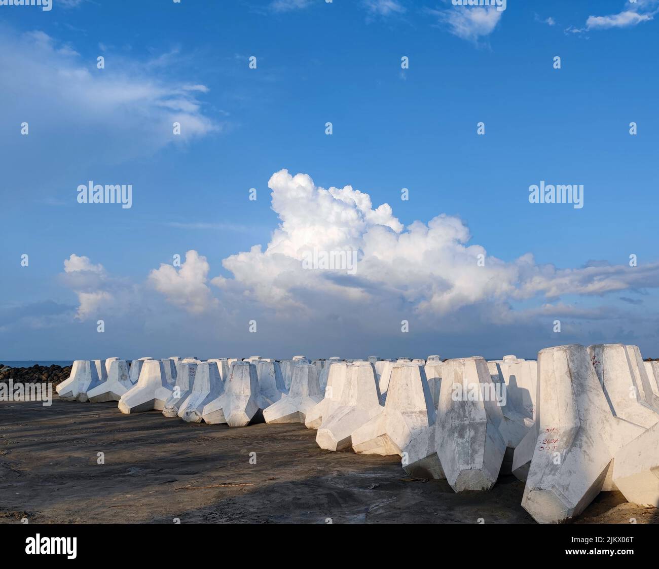 A daytime view of a Groyne placed at the beach Stock Photo - Alamy