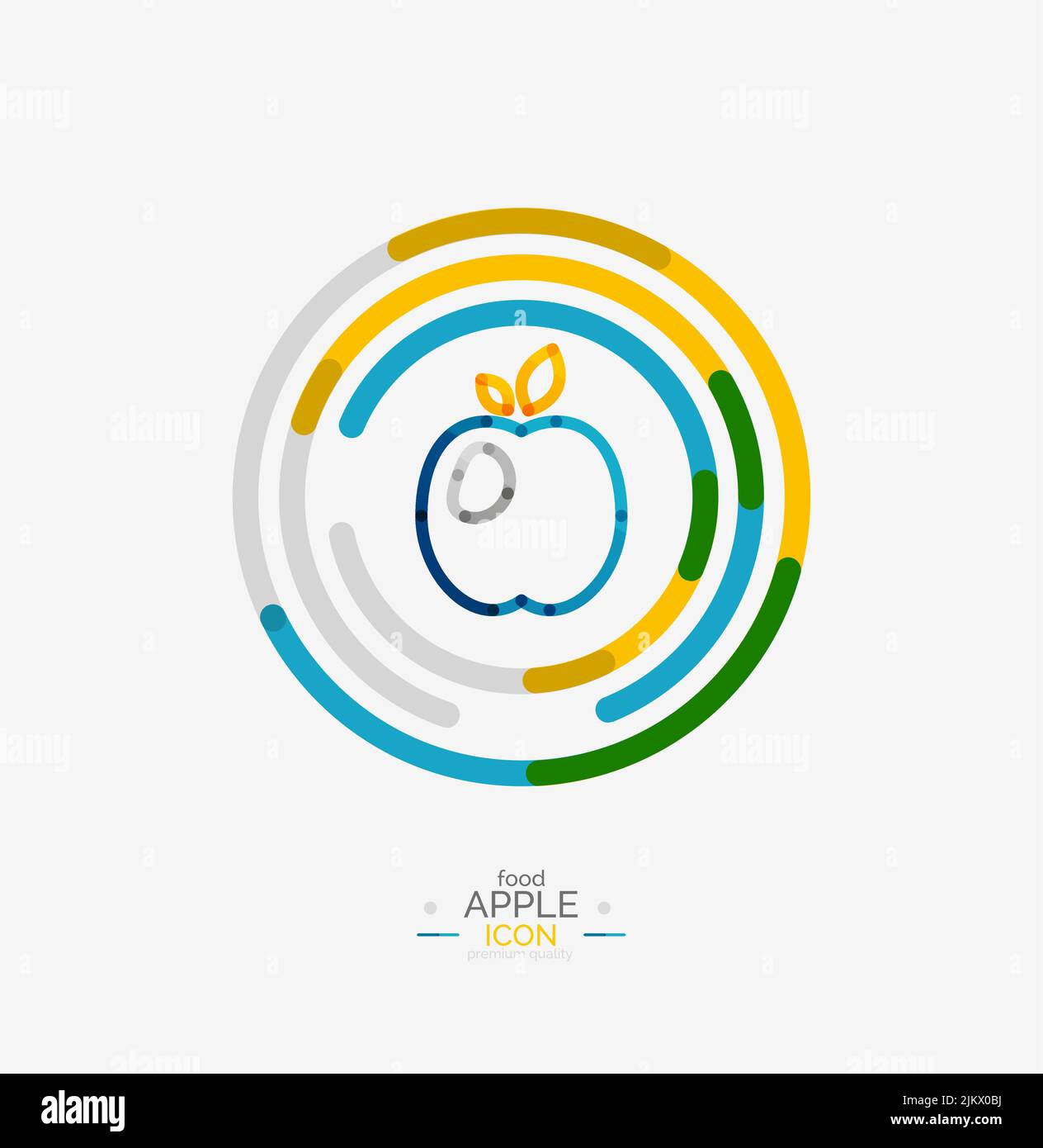 Apple logo concept, stamp, fresh food idea, fruits Stock Vector Image ...