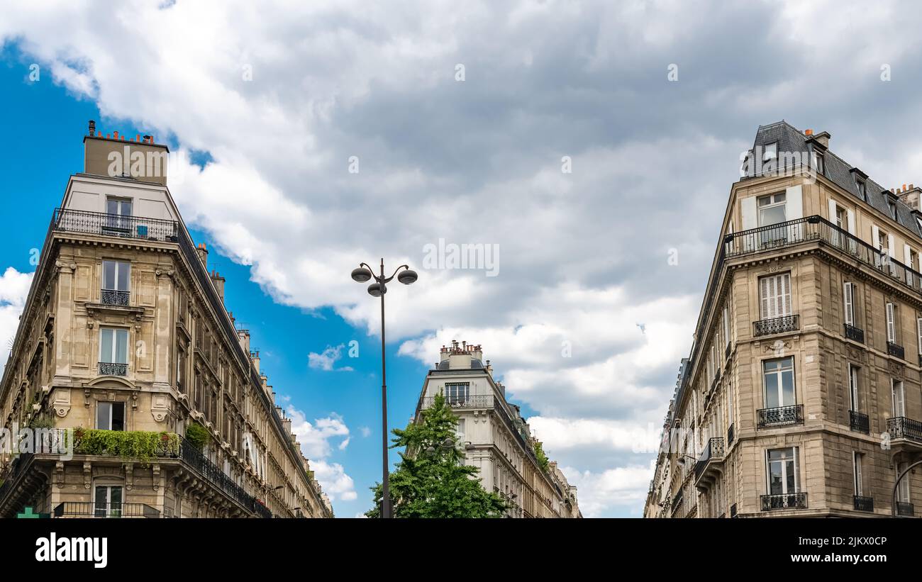 Paris, typical buildings in the Marais, in the center of the french ...