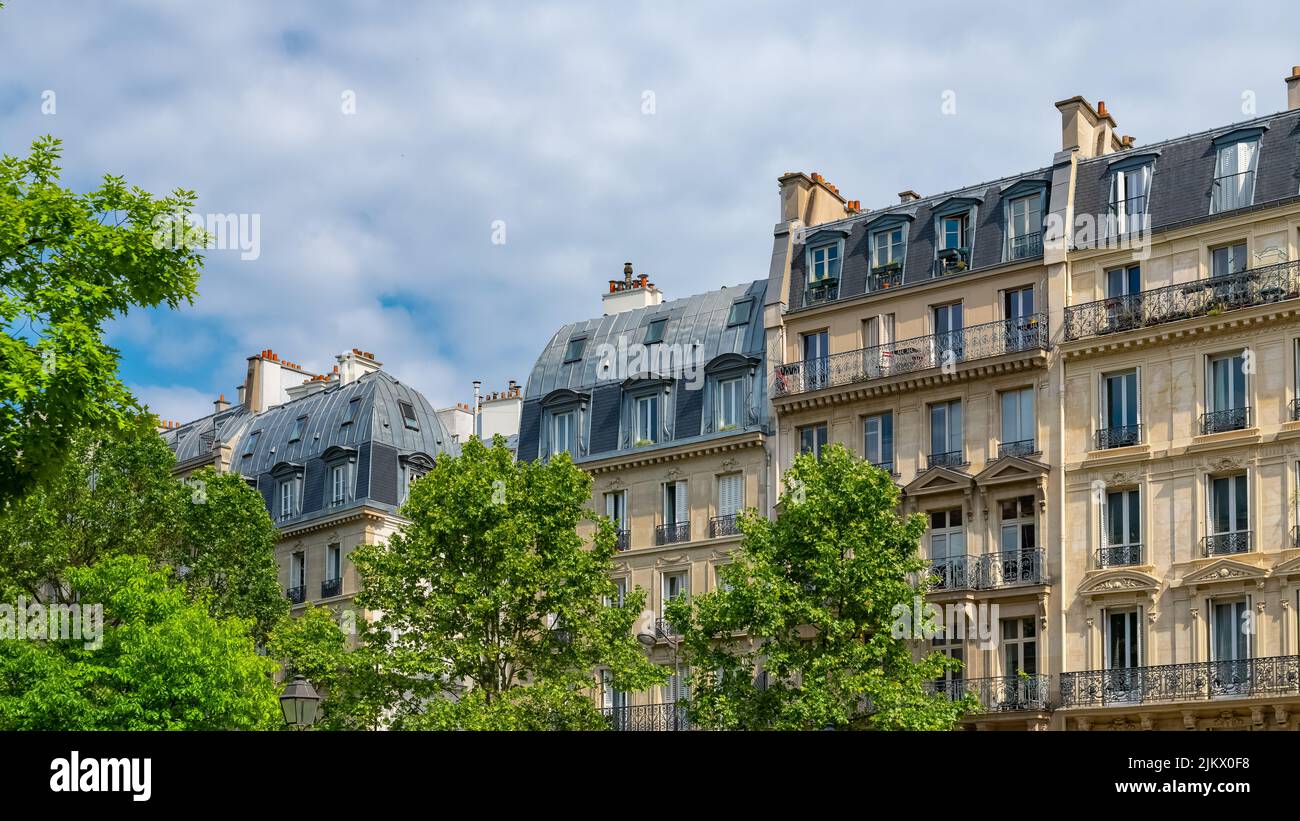 Paris, typical buildings in the Marais, in the center of the french ...