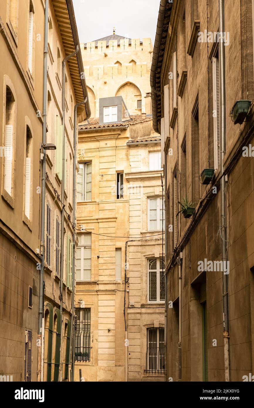 Avignon, typical street, with colorful buildings Stock Photo - Alamy