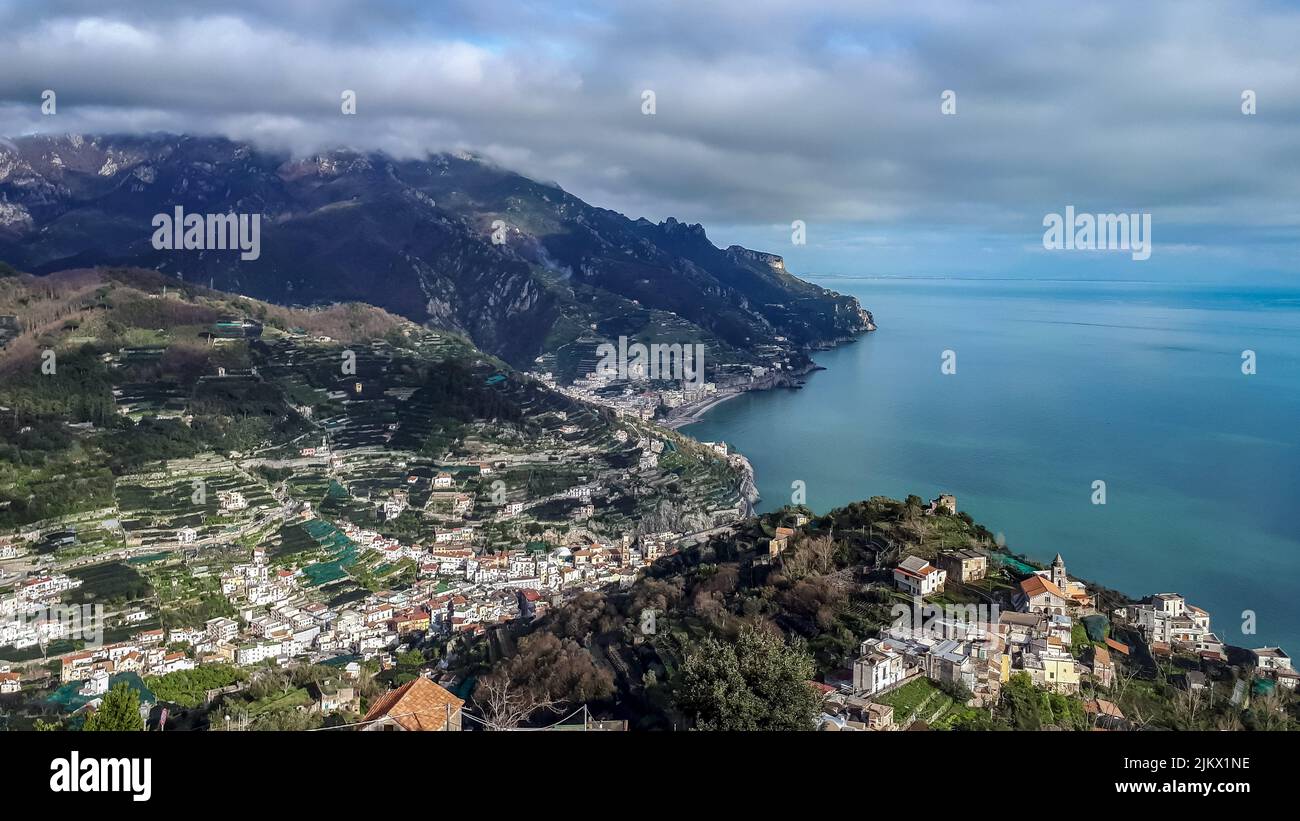 An aerial view of Amalfi coast, south of Italy Stock Photo - Alamy