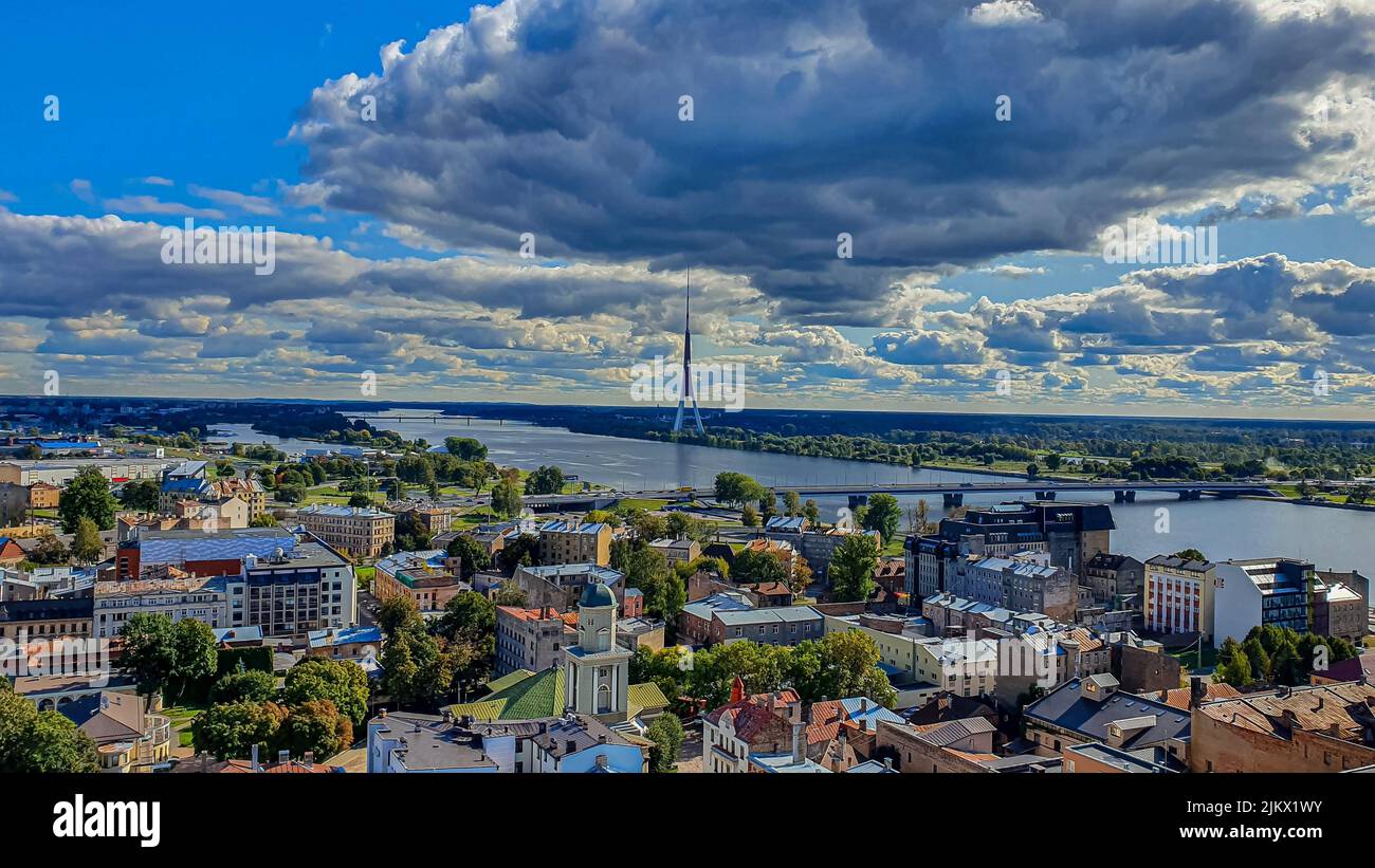 A top view of Riga Radio and TV Tower Stock Photo - Alamy