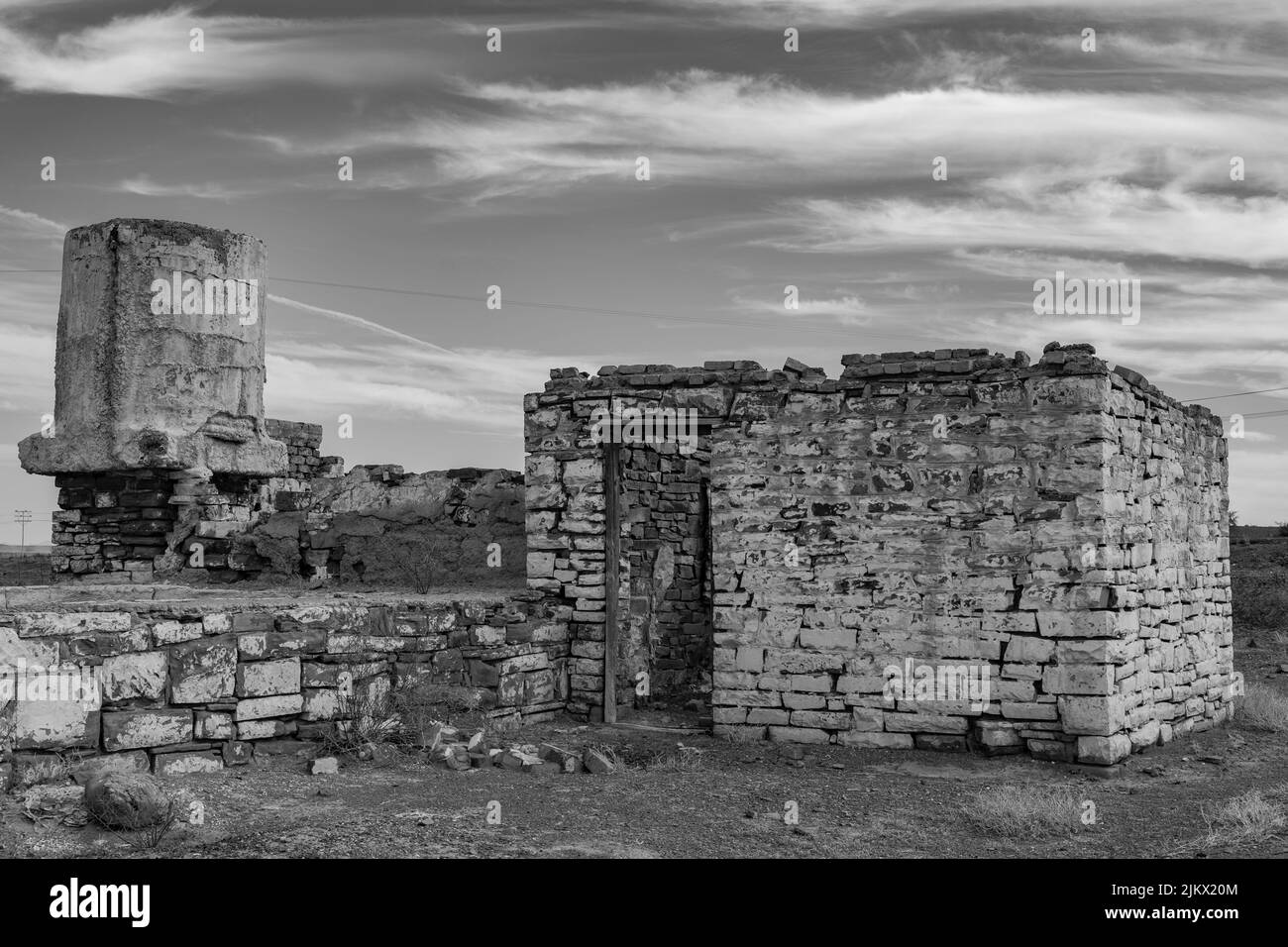 A grayscale shot of an old building Stock Photo - Alamy