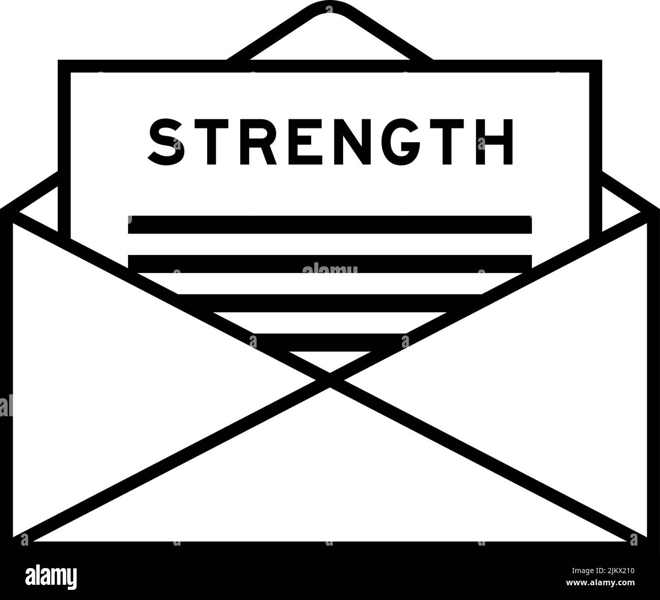 Envelope and letter sign with word strength as the headline Stock ...