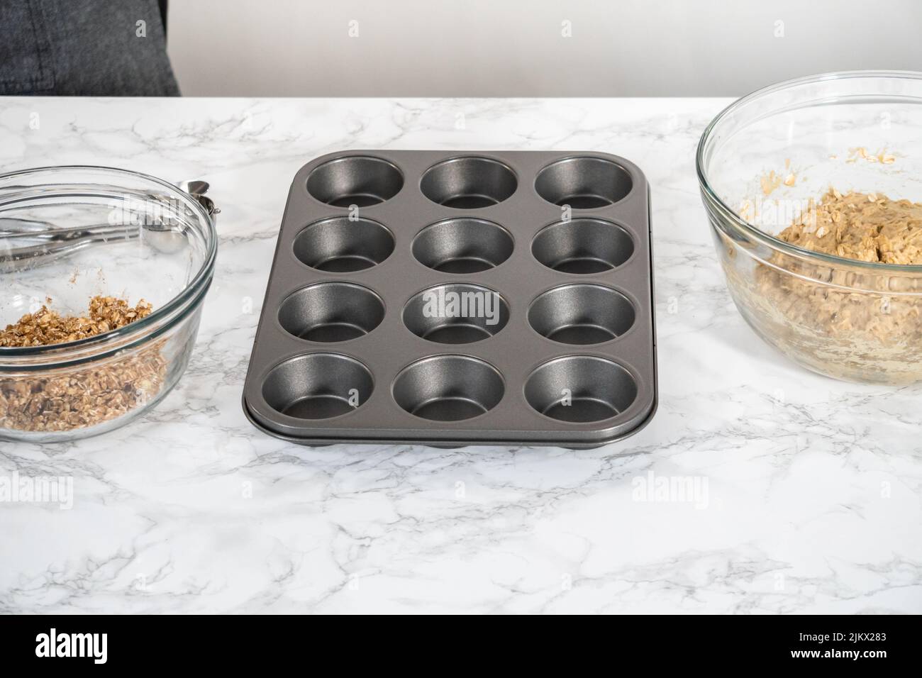 Banana Oatmeal Muffins Stock Photo Alamy