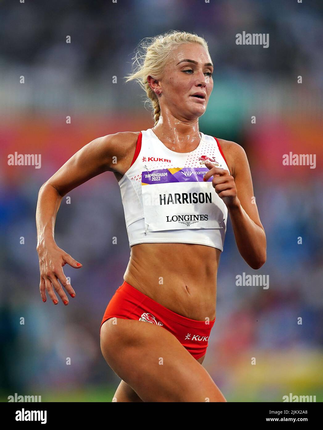 England’s Samantha Harrison competes in the Women's 10,000m Final at ...