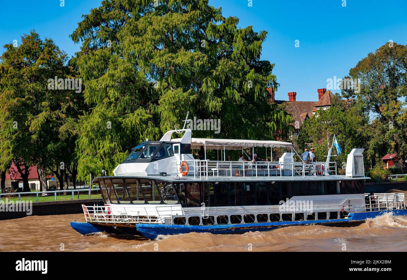 A Catamaran sailing on the waters of the Parana River Stock Photo - Alamy