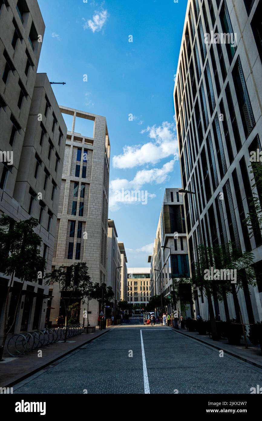 A vertical shot of Msheireb Downtown Doha with beautiful architecture ...