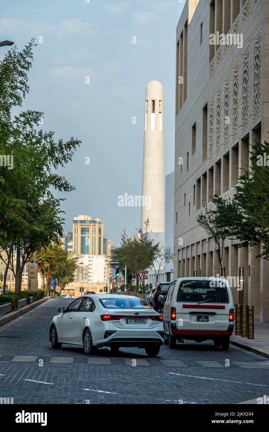 A vertical shot of Msheireb Downtown Doha with beautiful architecture ...