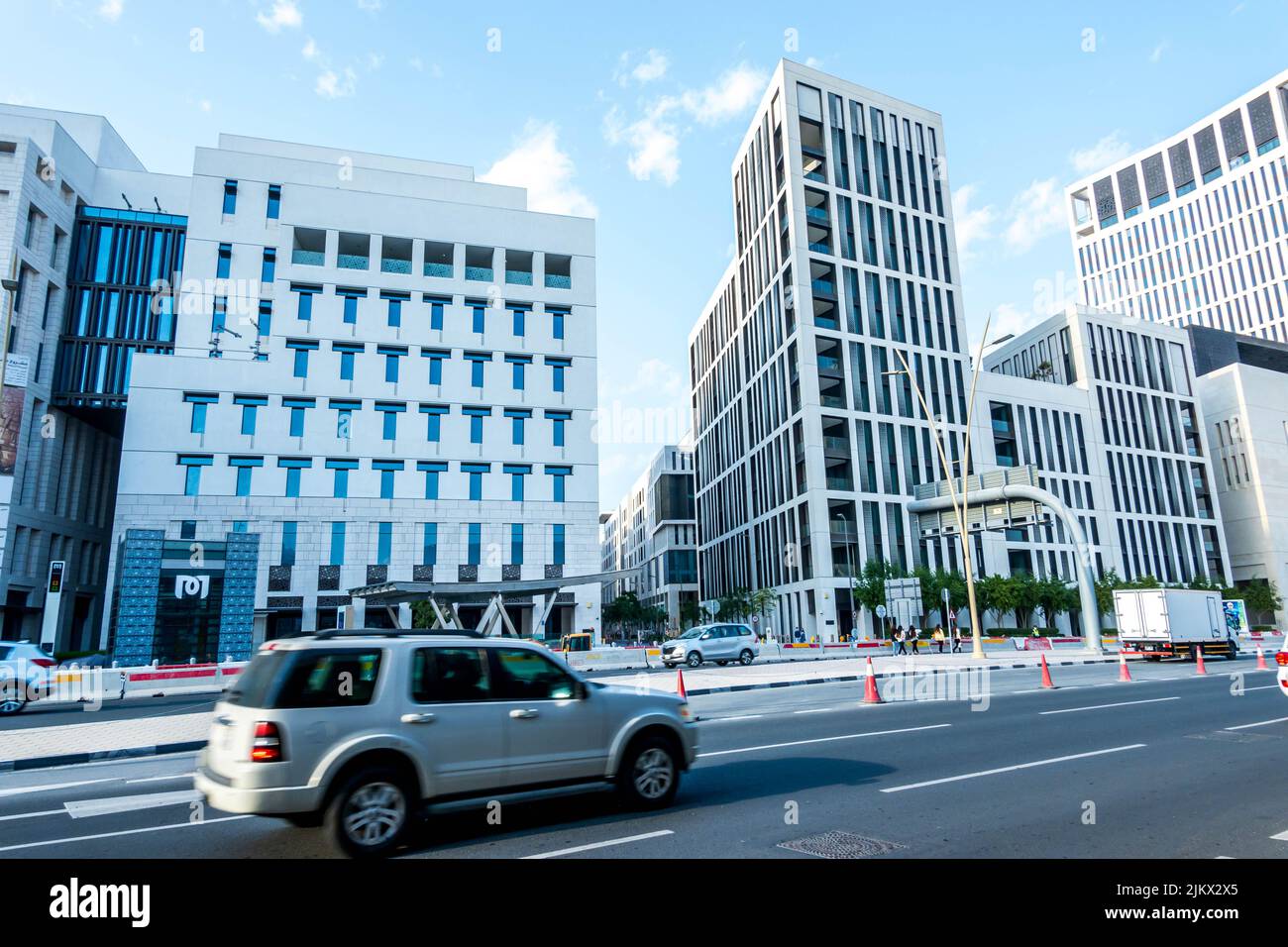 An exterior view of Msheireb Downtown Doha with beautiful architecture ...