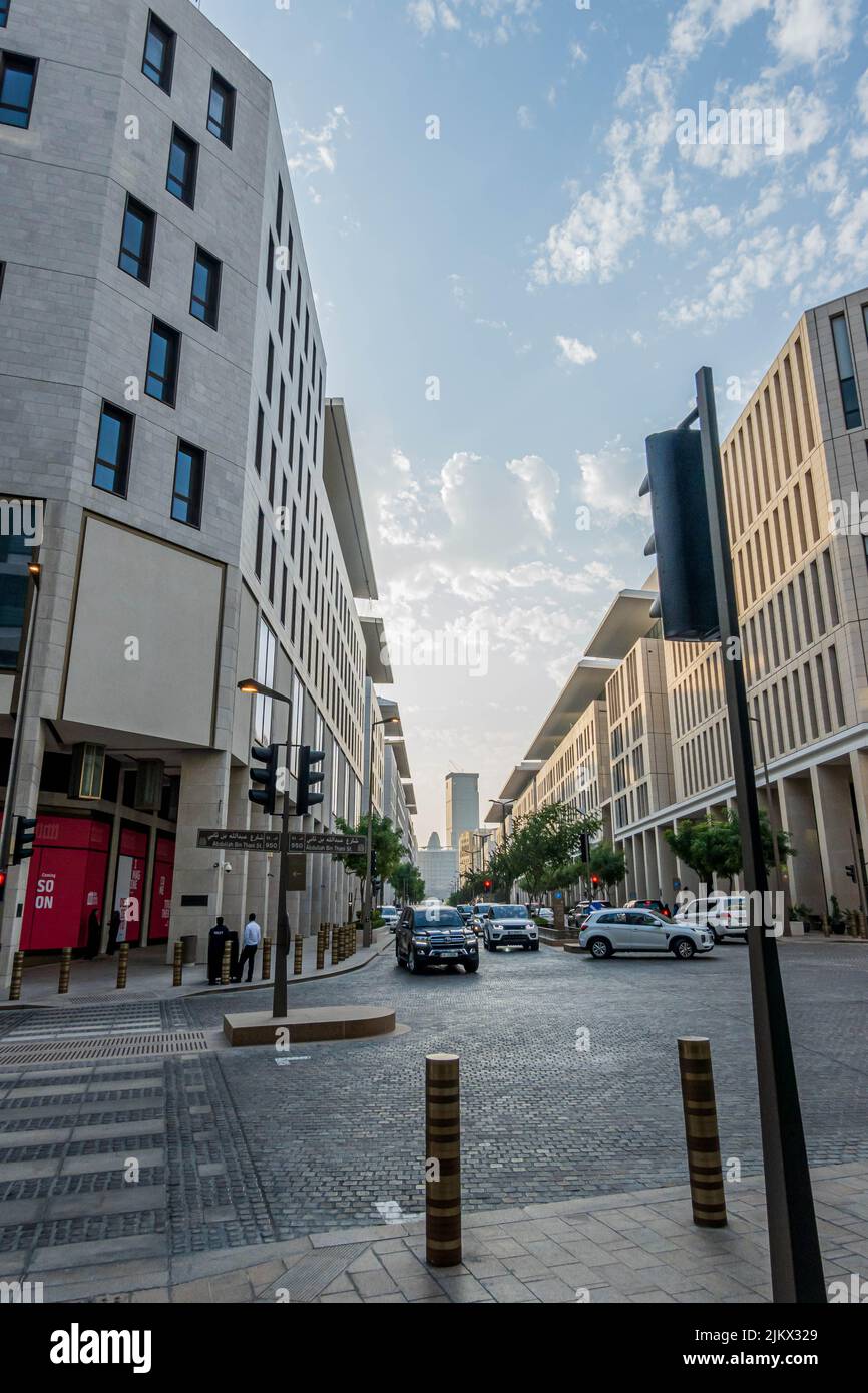 A vertical shot of Msheireb Downtown Doha with beautiful architecture ...