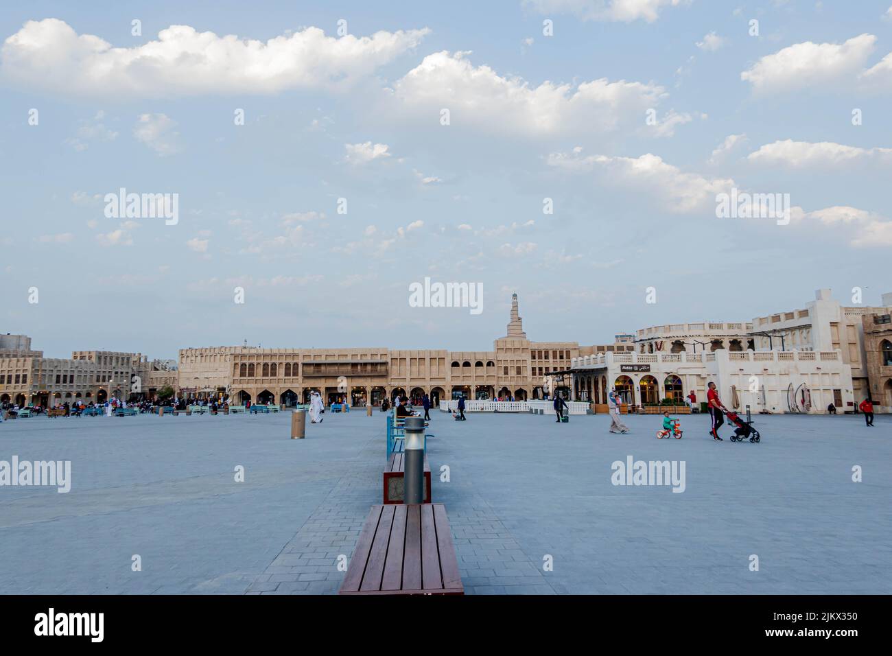 Square in Souq Waqif, a marketplace in Doha, in the state of Qatar ...