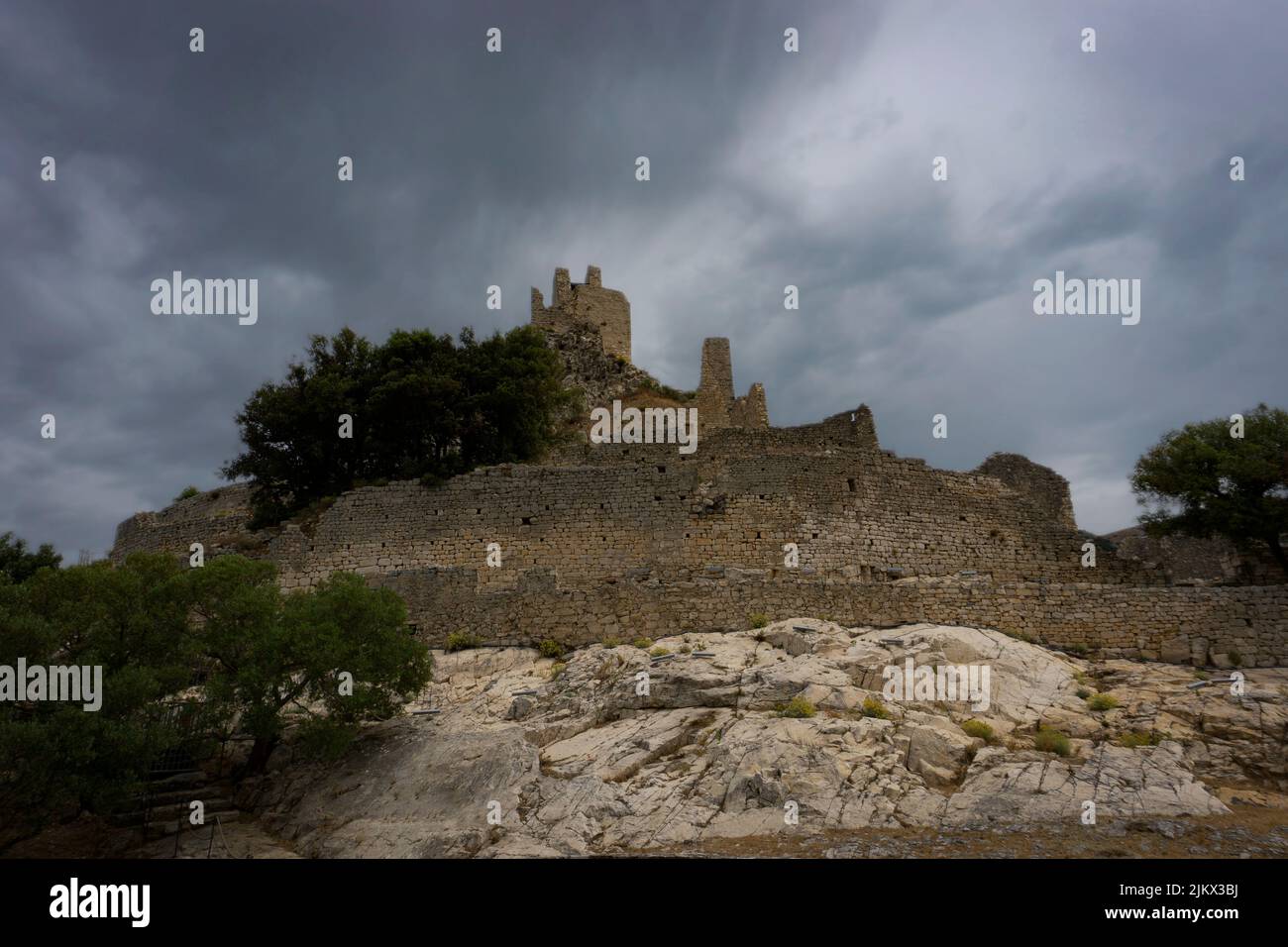 view of the Rocca di San Leo. a medieval town in the past was inhabited ...