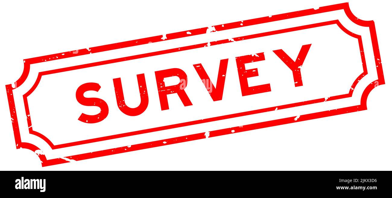 Grunge red survey word rubber seal stamp on white background Stock ...