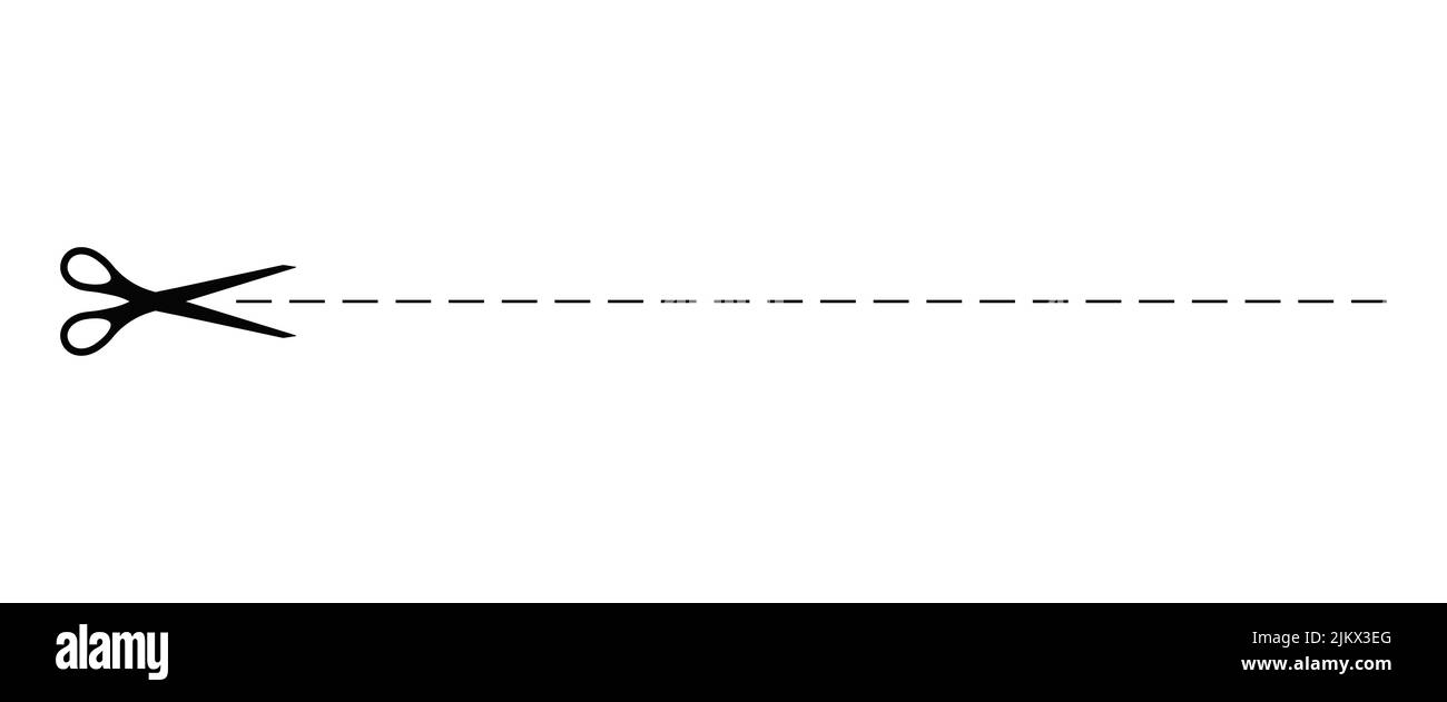 Scrissors cut dotted line with dash mark icon Stock Vector Image & Art ...