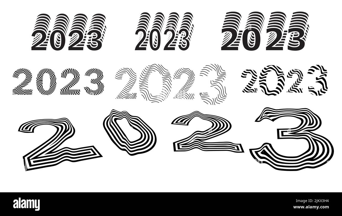 Big set of numbers 2023. Number design template 2023. Collection of ...