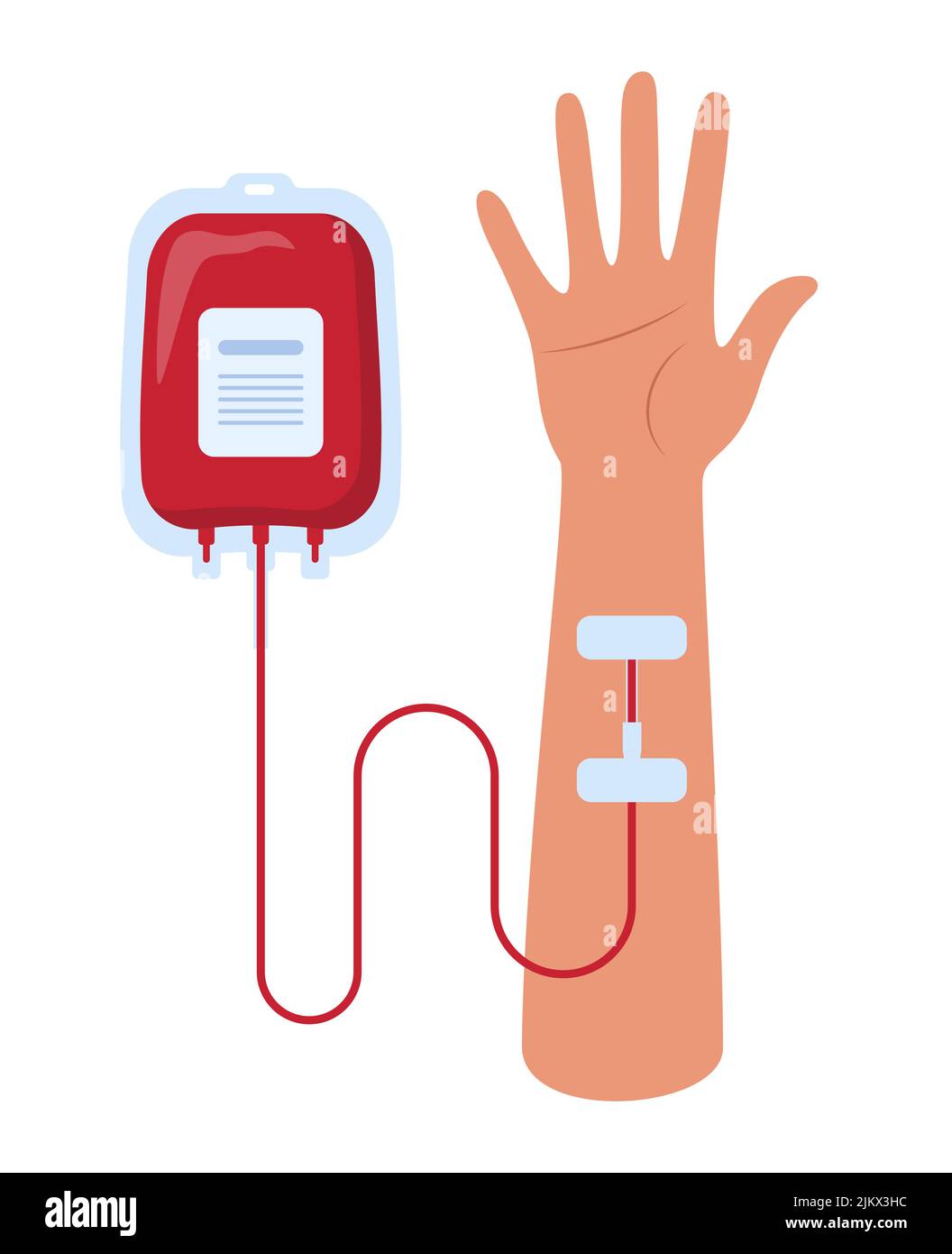 Blood bag and hand of donor or patient. Blood transfusion. Blood ...