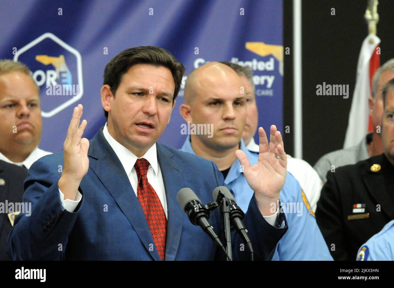 Rockledge, Brevard County, Florida, USA. August 3, 2022, Governor Ron ...
